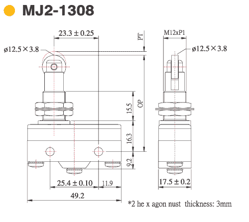 MOUJEN | MJ2 Mini Limit Switches - Characteristics