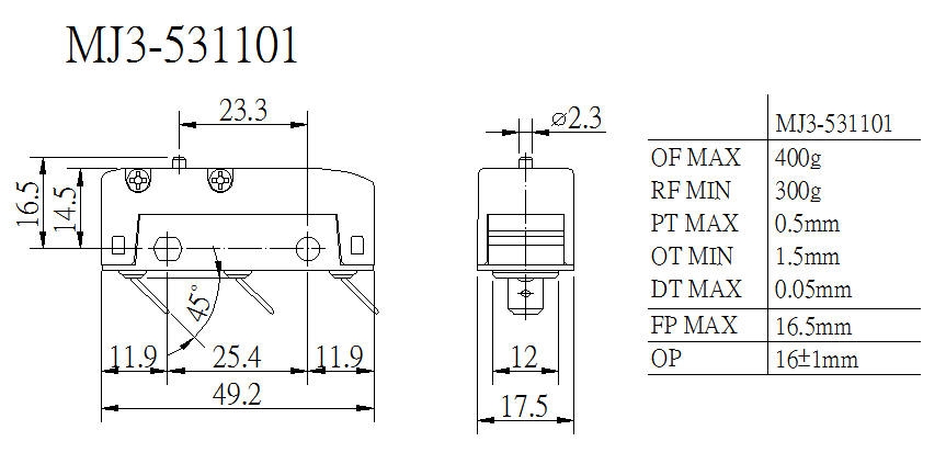 茂仁電機 | MJ3-5XXXXX 新微動開關 2013